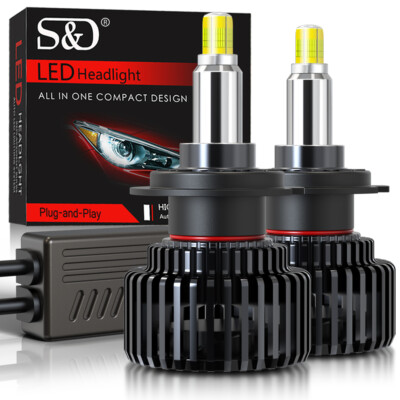 360° 6-Side H1 H11 H7 9005 9006 9012 LED Headlight Light Bulb Hi/Lo ...