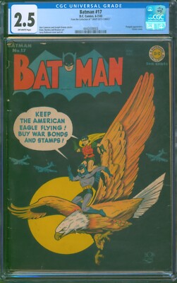 Batman #17 (1943) ⭐ CGC 2.5 ⭐ American Eagle WWII Cover! Golden Age DC ...