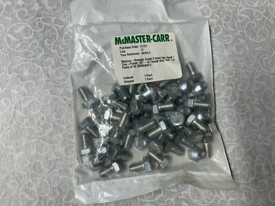Pack of 50 McMASTER-CARR 3/8"-16 X 5/8" Steel Hex Head Cap Screws Bolts ...