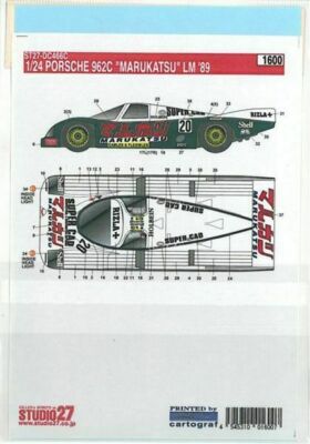 [ STUDIO 27 Decals ] 1/24 Porsche 962C "MARUKATSU" LM 1989 for Tamiya ...