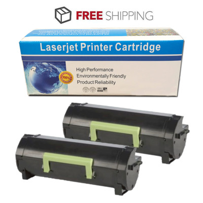 2 Pack Toner 601H 60F1H00 for Lexmark MX310dn MX410de MX511de MX610de ...