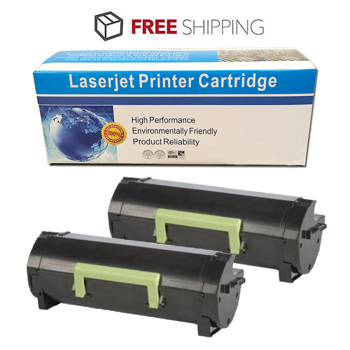 2 Pack Toner 601H 60F1H00 for Lexmark MX310dn MX410de MX511de MX610de ...