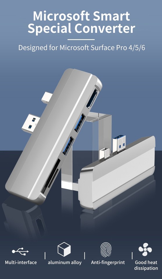 SD/SDHC/SDXC/Micro SD USB HUB Docking Station Adapter For Surface Pro 4 ...