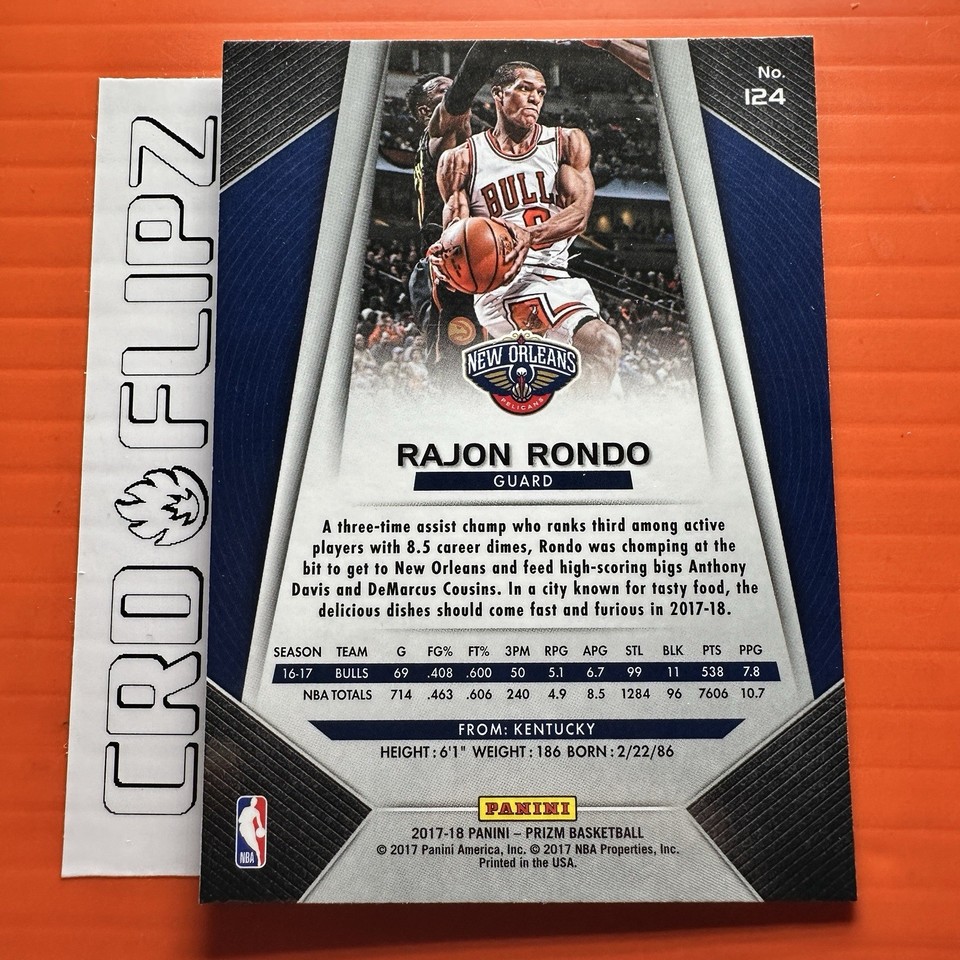 2017 Panini Prizm #124 Rajon Rondo New Orleans Pelicans | eBay