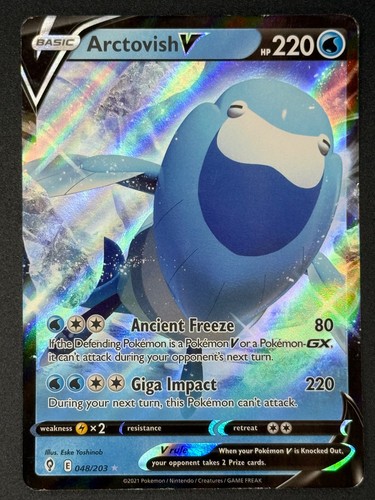 Arctovish V 048/203 Pokemon TCG SWSH07: Evolving Skies Ultra Rare ...