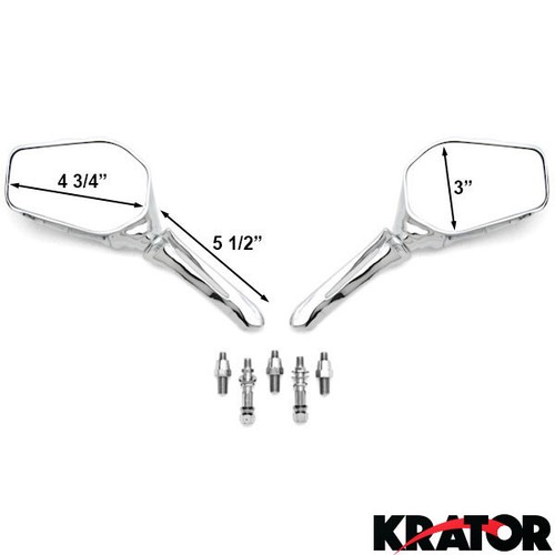 8mm 10mm Motorcycle Mirrors Skeleton Hand Skull Arm Universal Set Left ...