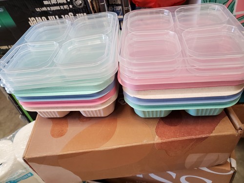 8x 4 Section To-Go Food Containers + Lids | eBay