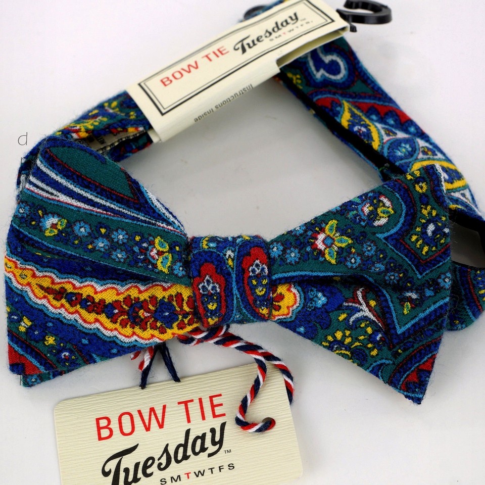 BOW TIE TUESDAY Men's PRE-TIED Multi-Color FLORAL & PAISLEY Print BOW ...