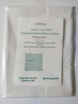 Muslin Jam Jelly Preserving Straining Cloth 100% Cotton 50cm x 50cm ...