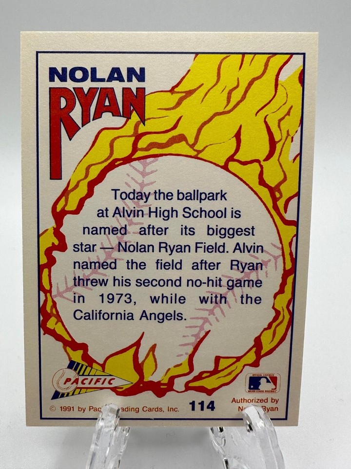 1991 Pacific Baseball Nolan Ryan Texas Express # 114 Nolan Ryan Field ...