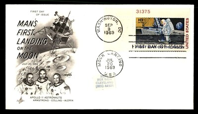 Historic US FDC 1969 First Man Moon Astronauts First Day Cover & Bonus ...