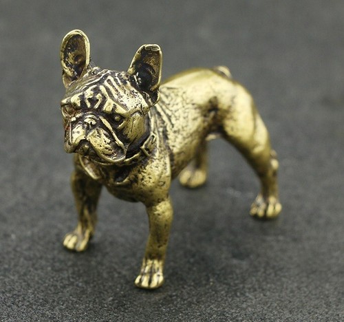 Brass Bulldog Dog Animal Statue Small Sculpture Tabletop Figurine Decor ...
