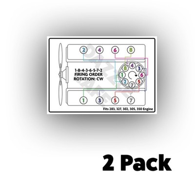 Firing Order Decal Fits Chevy 283 327 302 305 350 Stickers 2 PACK | eBay