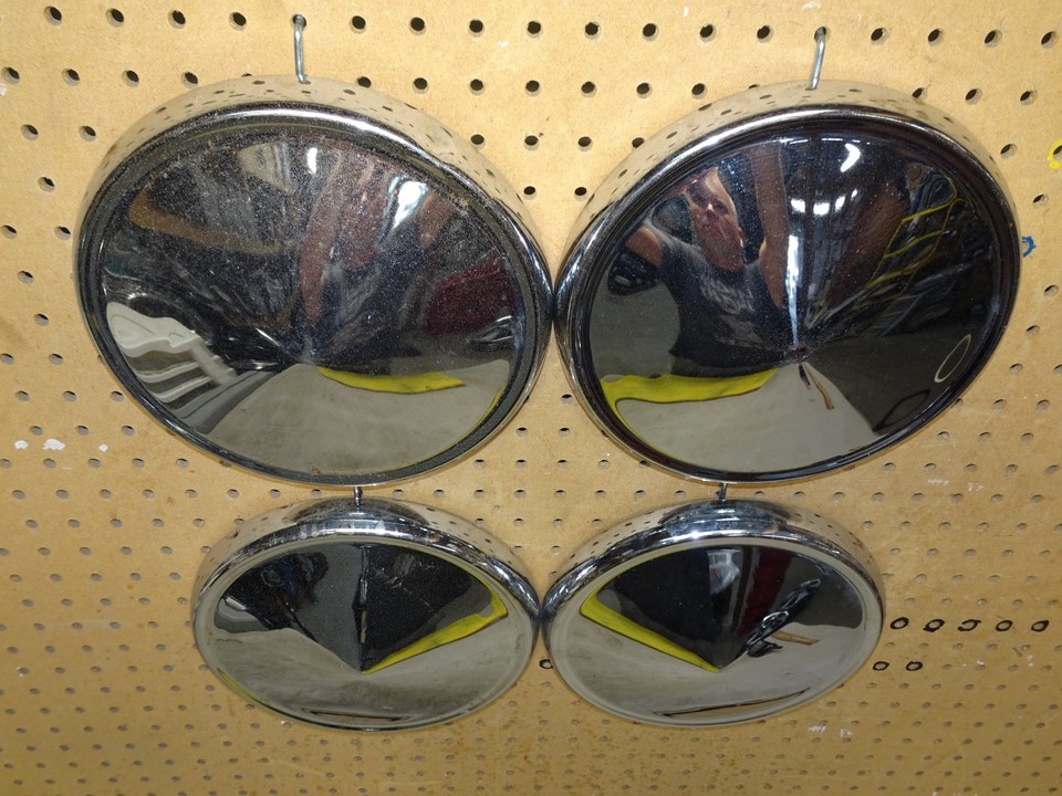 4 Vintage Chrome Dome Dog dish Hubcaps 9 inch Hot Rod Pair | eBay