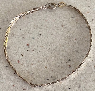 Vior 925 Sterling Silver Braided Bracelet Tricolor Italy 2.3g 7" | eBay