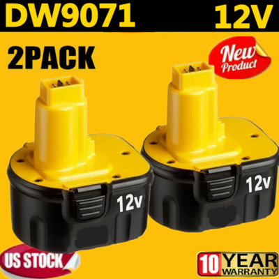 2X 12V Replace Ni-MH 12 Volt Battery for DEWALT DC9071 DW9072 DW965 ...
