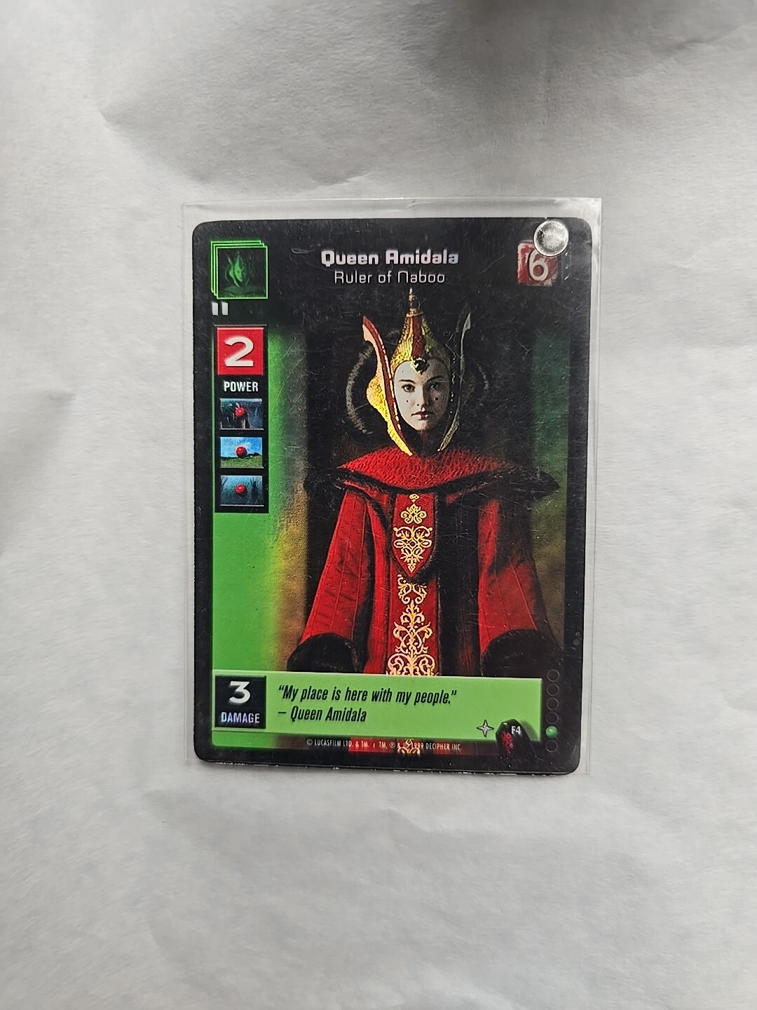 Star Wars Young Jedi CCG Queen Amidala Ruler Of Naboo Foil Trading Card ...