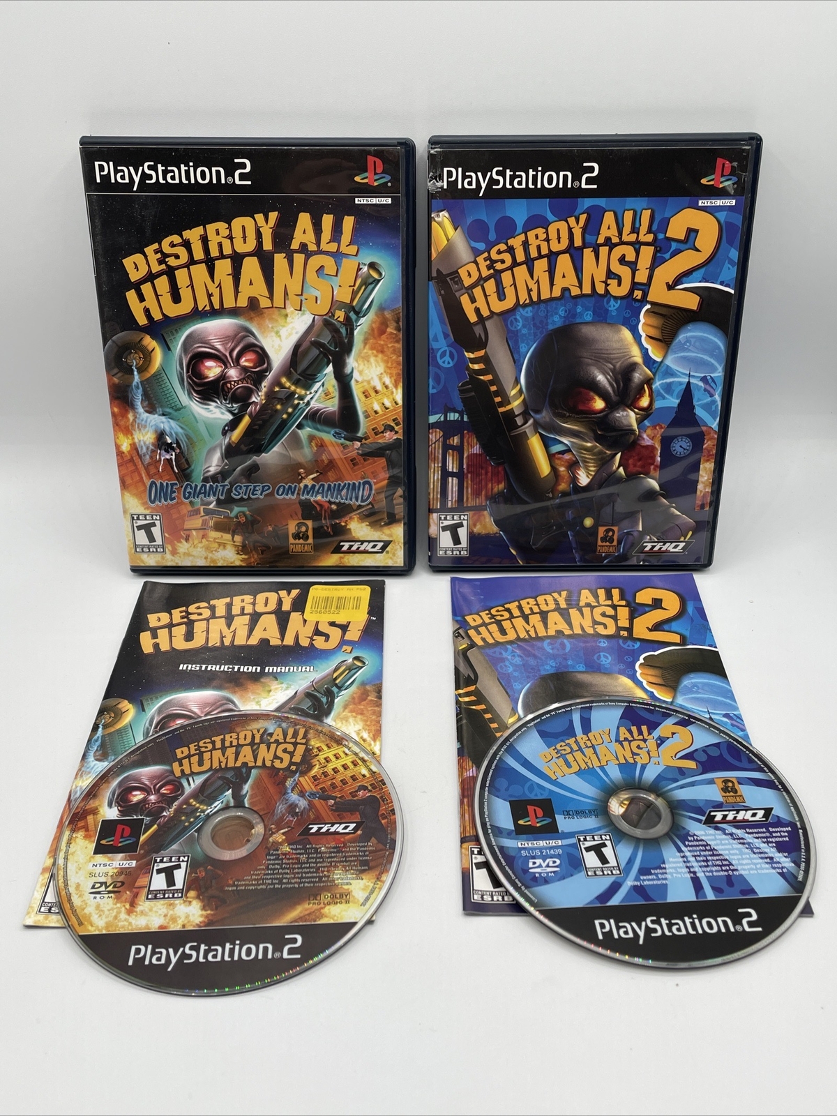 Destroy All Humans 1 and 2 (Sony PlayStation 2, 2005) PS2 Complete CIB ...