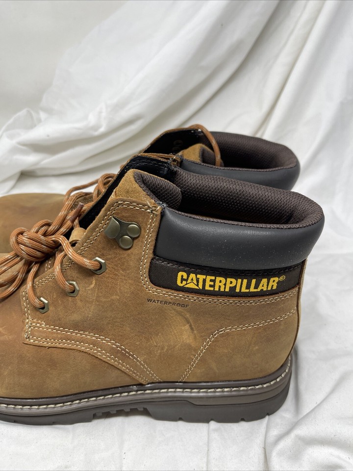 Caterpillar Steel Toe P91209 Leather Brown Waterproof Work Boots Mens ...