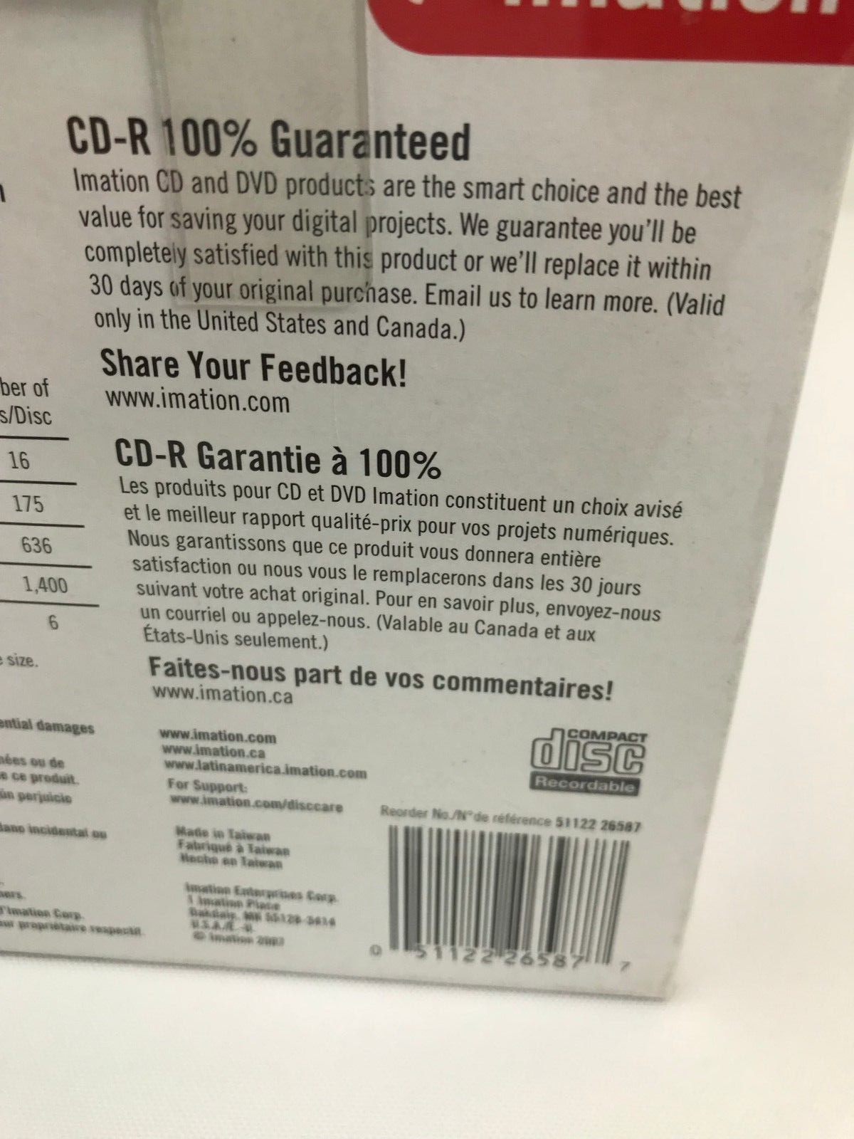 NEW Sealed Imation CD-R 5 Pack CD Recordable Compact Discs 700MB Data ...