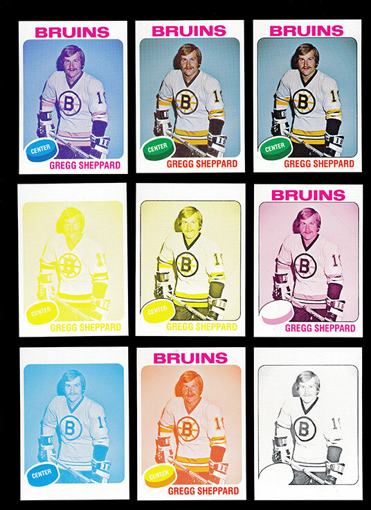 1975 Topps Hockey #235 Gregg Sheppard 11 Card Progressive Proof ...