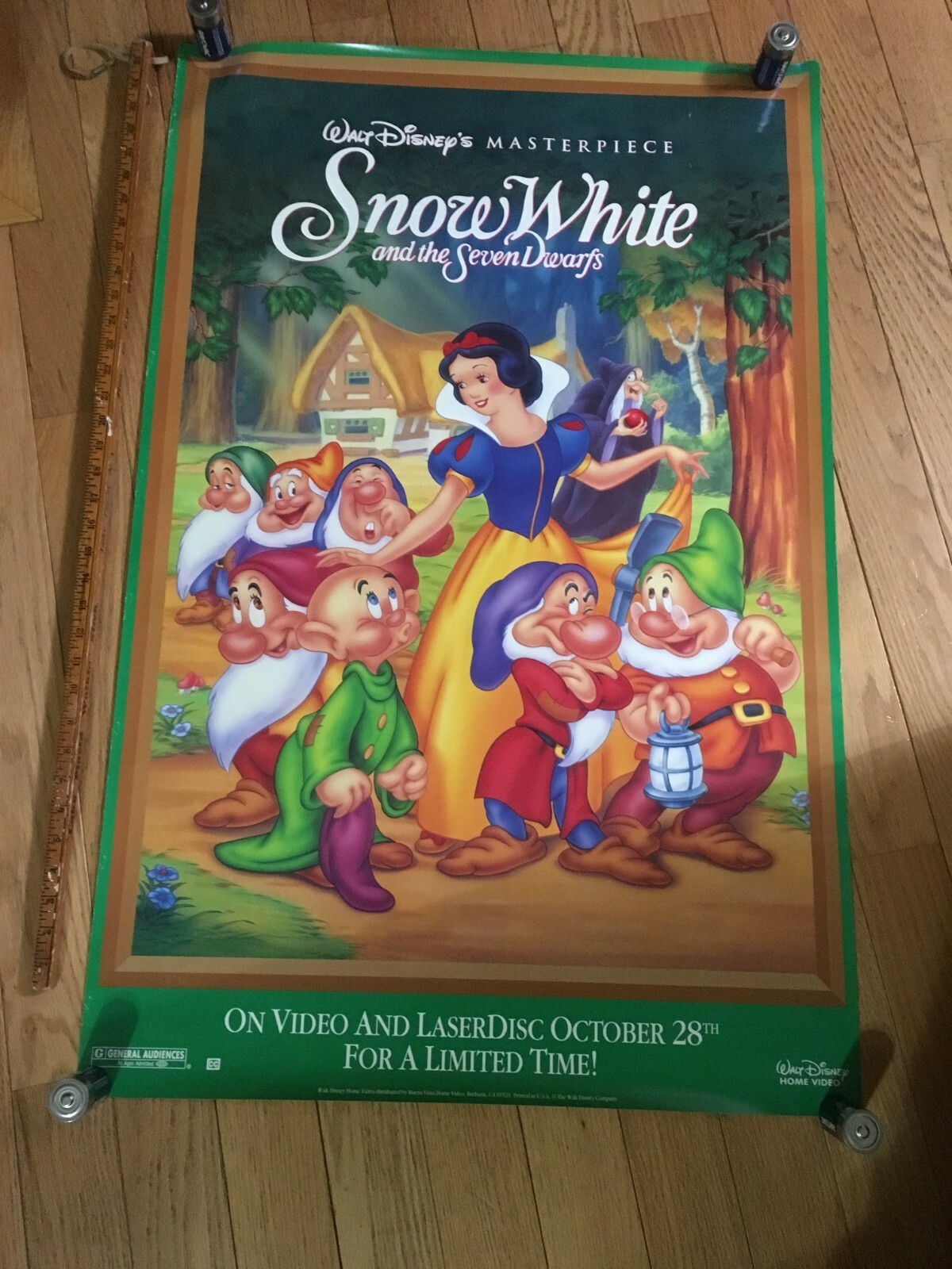 Disney "Snow White & the Seven Dwarfs" Original VHS Movie Poster Ad ...