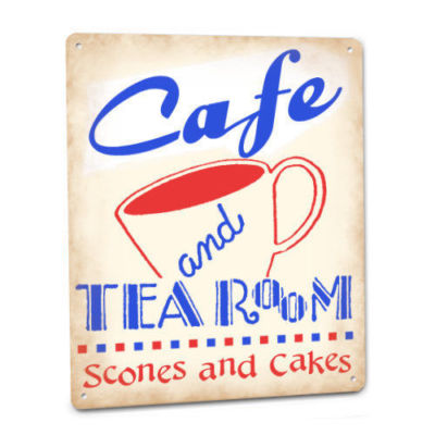 Cafe Tea Room Sign Scones Cakes British Diner Restaurant Coffee Bistro ...
