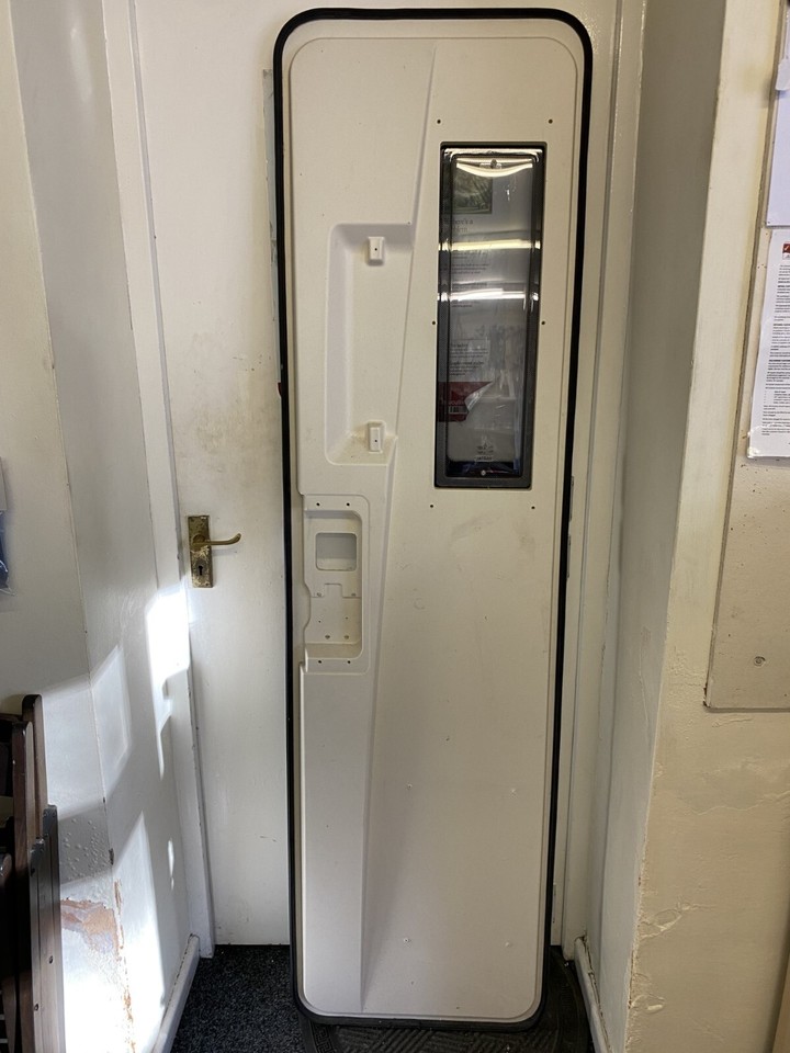 HARTAL MOTORHOME ENTRANCE DOOR SILVER 188 X 52 WITH WINDOW ELDDIS ...