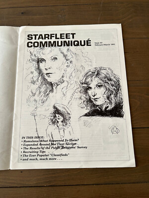 Starfleet Communique Magazine Feb/March 1991- Star Trek TNG Vintage Fan ...