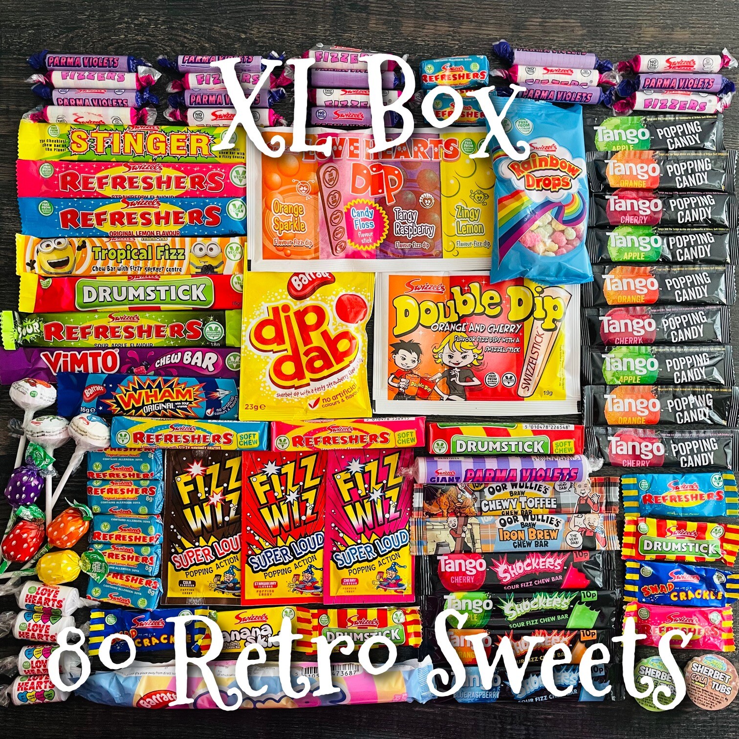 Birthday Retro Sweets Gift Box Hamper up to 100 Sweets Pick N Mix ...