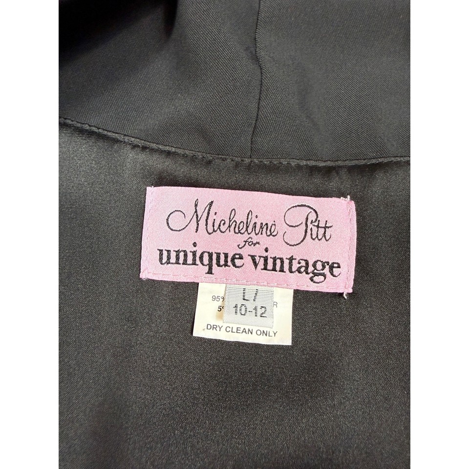 Micheline Pitt For Unique Vintage Zhora Black Hooded Gown Womens Size L ...