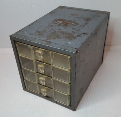 Vintage Craftsman Small Parts Cabinet Tool Box 4 Drawer Plastic Steel ...