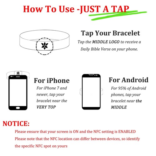 Daily Bible Verse Bracelet Scan, Christian Bracelets for Men Women ...