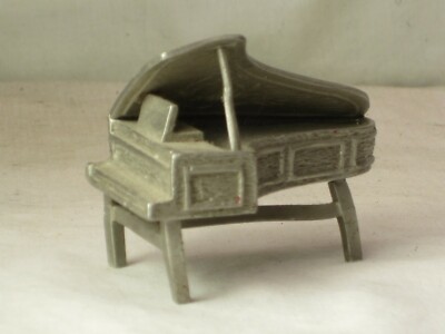 vintage 1975 pewter piano figure grand piano instrument small dollhouse ...