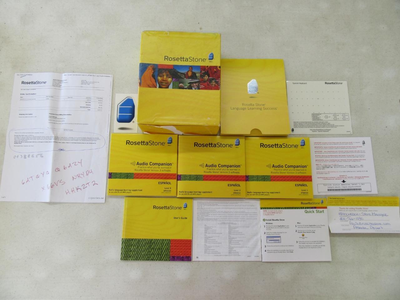 2009 ROSETTA STONE BOX KIT SET Spanish Language 12 Audio CDs User Guide ...