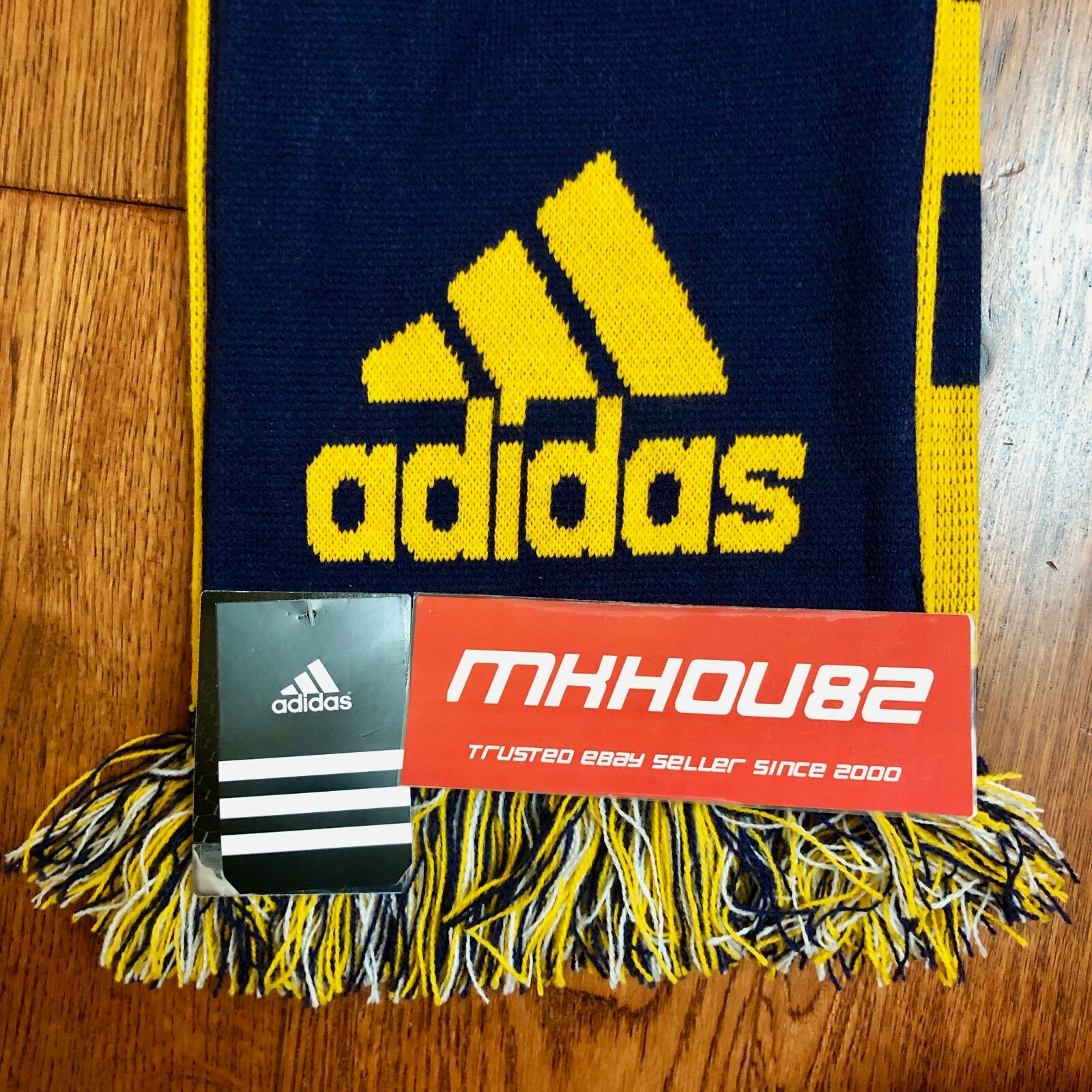 New adidas Los Angeles LA Galaxy Scarf 2010 Season Navy Blue Gold MLS ...