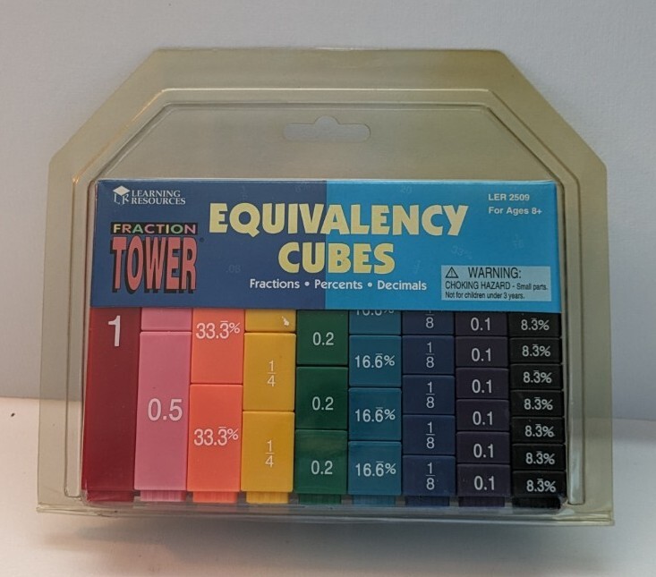 Equivalency Cubes Fraction Tower By Learning Resources 51 Color Coded Blocks | eBay