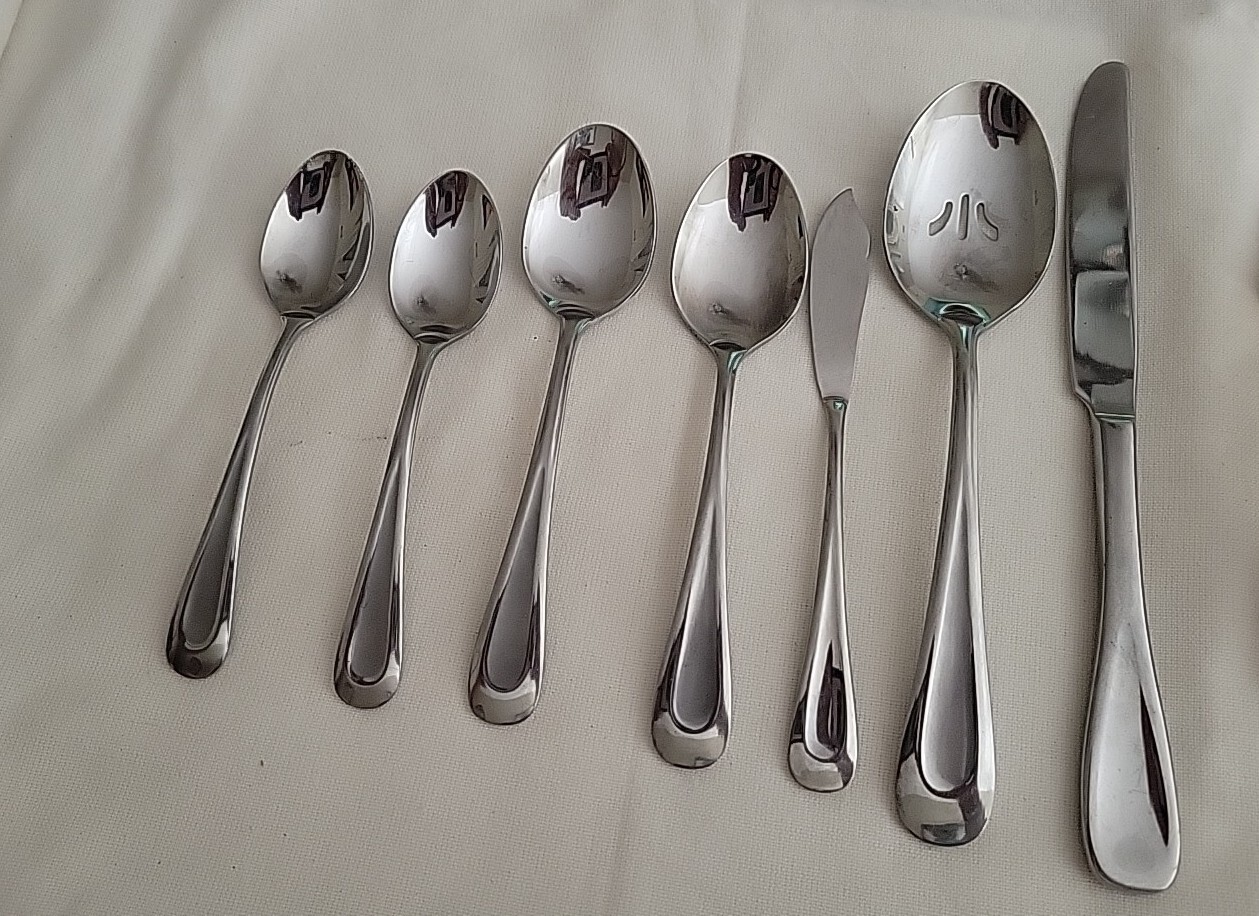 7 Oneida SATIN SAND DUNE Stainless Frosted Silverware Flatware | eBay