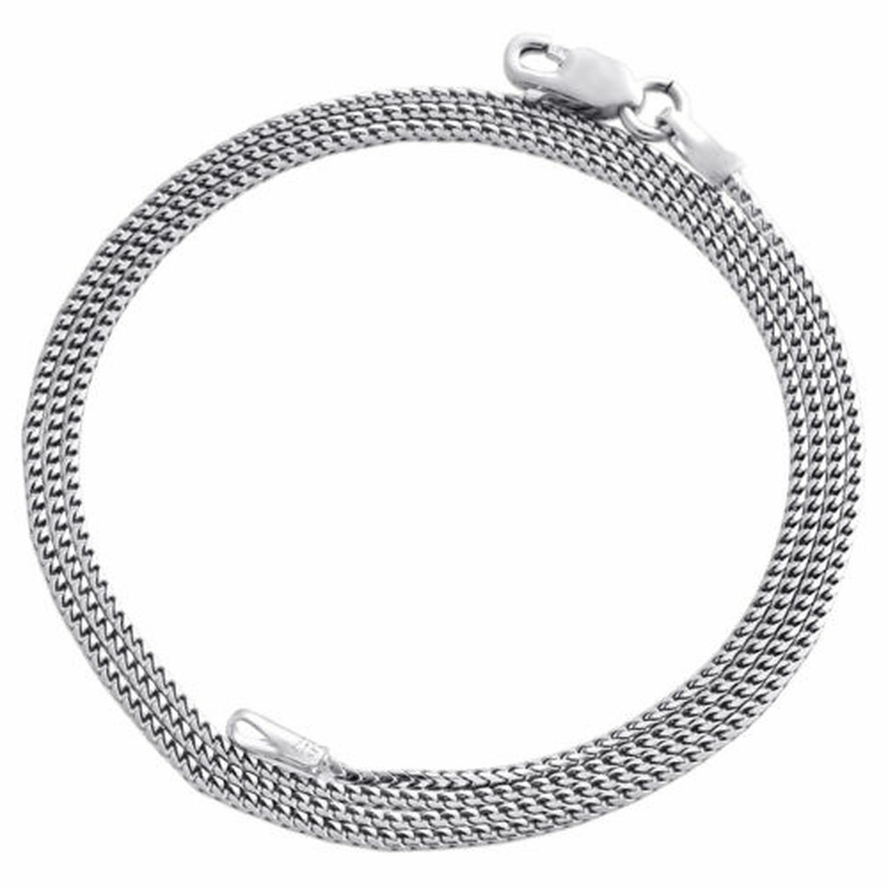 Real 10K White Gold Franco Box Chain Closed Link 0.85mm Necklace 20 ...
