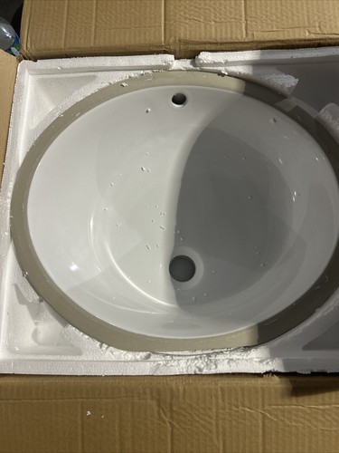 BUILD Delacora 17x14” Oval Undermount Porcelain Bathroom Sink w ...
