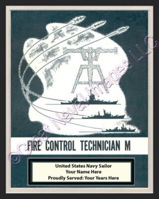 FIRE CONTROL TECHNICIAN M Rate Print 1 Personalized on Canvas US Navy ...