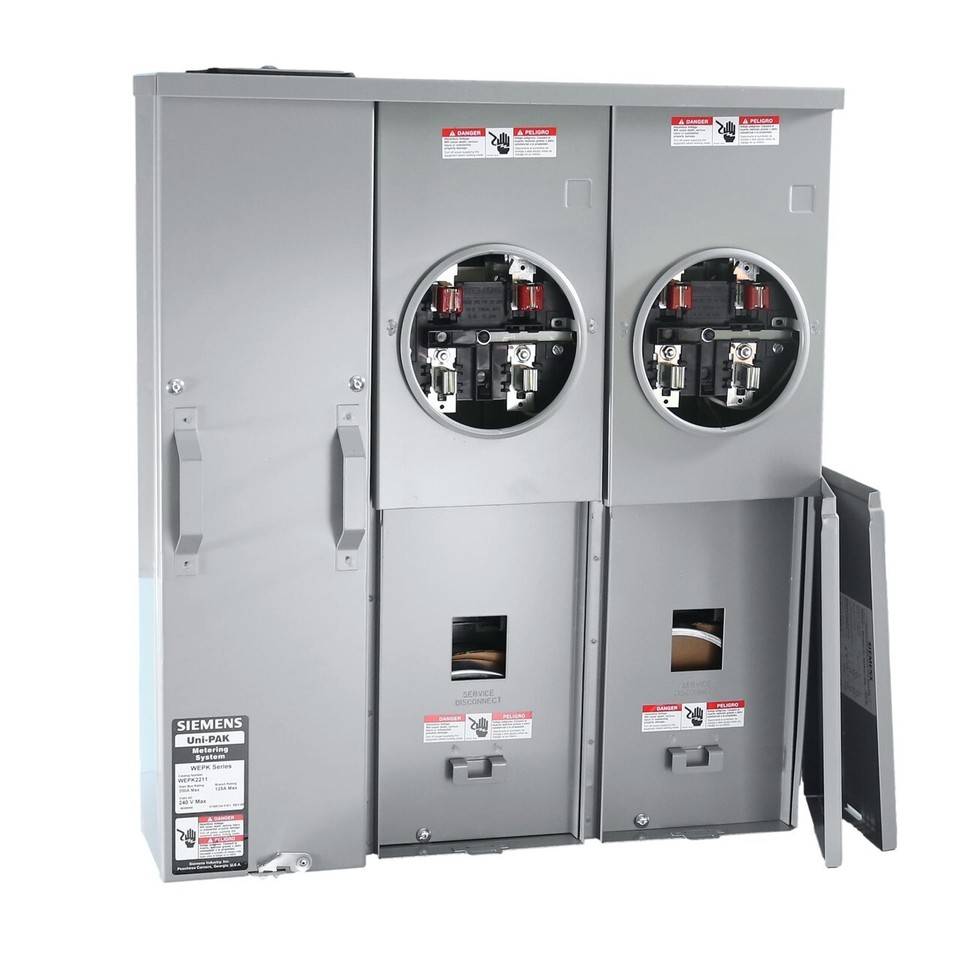 Siemens WEPK2211 200 AMP 2-Gang UNI-PAK Meter Socket USERC compliant | eBay