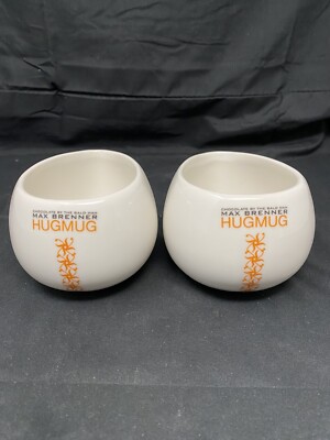 Two (2) Max Brenner Hug Mug Chocolate by the Bald Man Tear Drop Mugs ...
