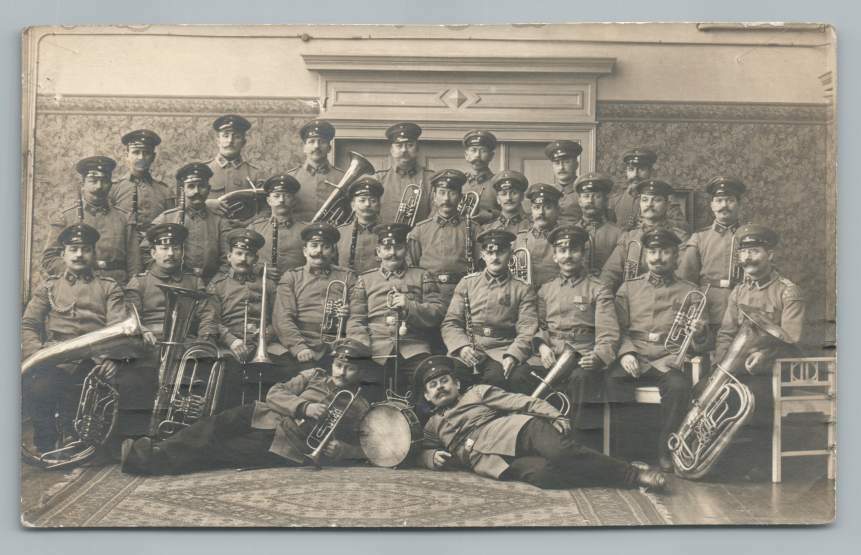 German Military Band RPPC Antique WWI Soldiers Brass Music Photo Foto ...