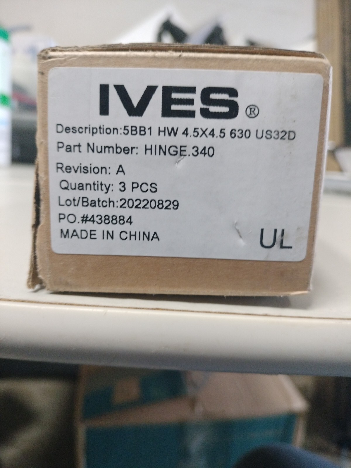 Ives Hinge 5BB HW 630 US32D 4.5" x 4.5" HINGE.340 3 PACK! | eBay