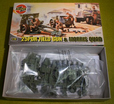 MODEL KIT AIRFIX 1/76 SCALE 25PDR FIELD GUN & MORRIS QUAD A01305 | eBay