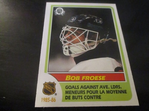 bob froese (philadelphia flyers - goalie) 1986/87 o-pee-chee card #263 ...