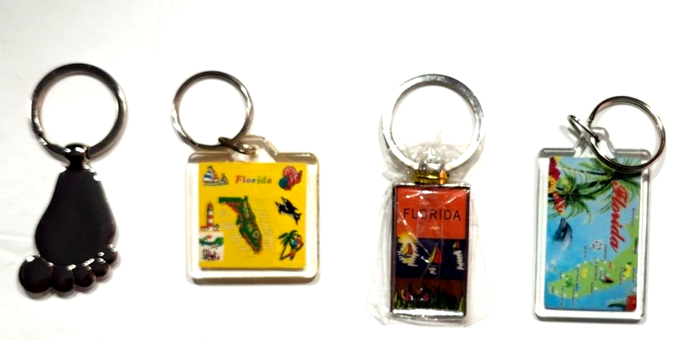 8 Pack of Florida Keychain Souvenirs bulk , Metal Rings , Gift Bundle ...