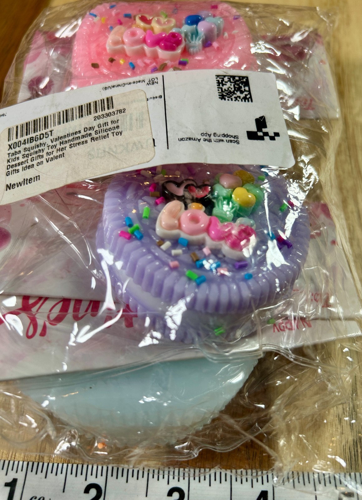 4 Pack Taba Squishy Valentine's Day Fidget Stress Relief Toy Cookie ...