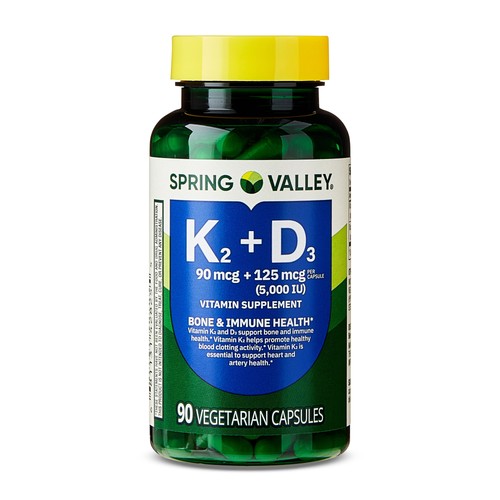 Spring Valley Vitamin K2 + D3 Dietary Supplement Vegetarian Capsules | eBay